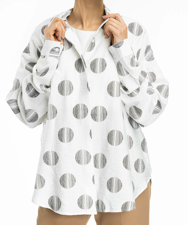 شومیز زنانه پیرکاردین PierreCardin کد PO1200500000030499|رنگ سفید مشکی ...