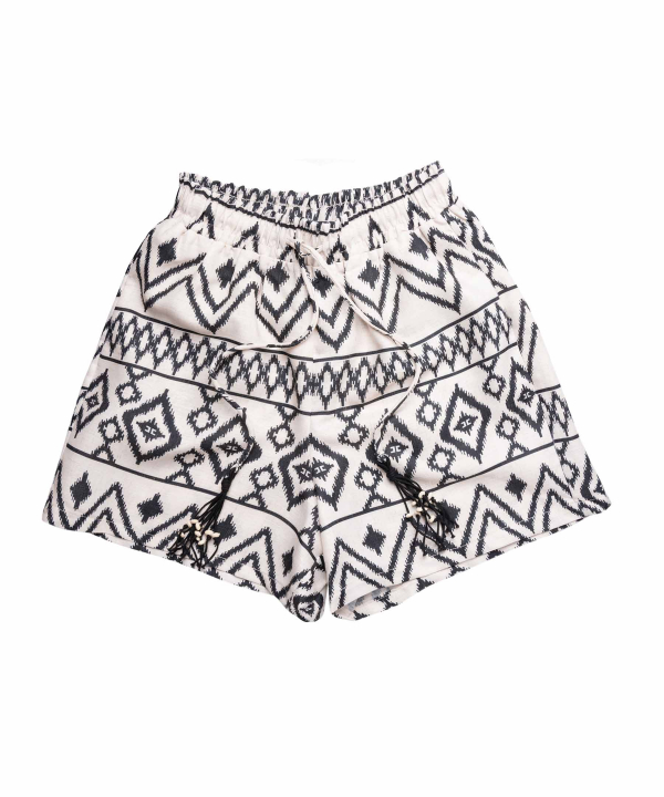 شلوارک پارچه ای زنانه کوتون Koton کد 3SAK40030EW|رنگ کرم مشکی-بانی مد