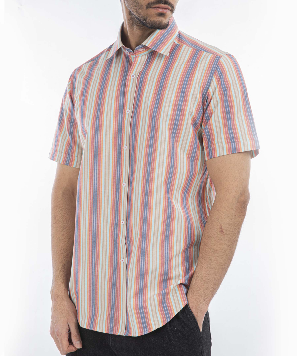 پیراهن مردانه سه دو Sedo کد 4SM45NW0681|رنگ نارنجی سرمه ای-بانی مد