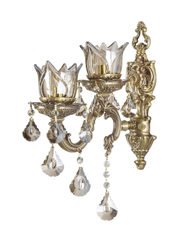 چراغ دیواری دو شعله چشمه نور کد S3559/1|رنگ طلایی-بانی مد