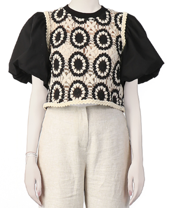 بلوز زنانه ناریان Narian کد 1031030|رنگ مشکی کرم-بانی مد