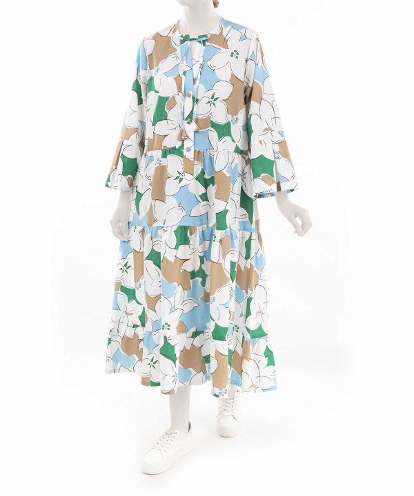 پیراهن زنانه ماهو Mahoo کد 342dress|رنگ آبی-بانی مد