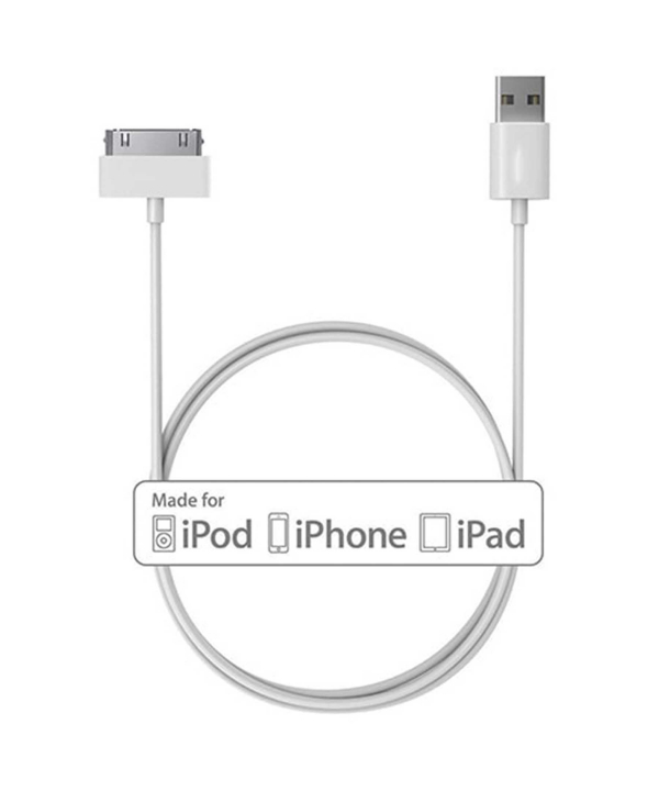 کابل اصلی شارژ آیفون Apple iphone 30 Pin to USB Cable 4/4s|رنگ سفید-بانی مد