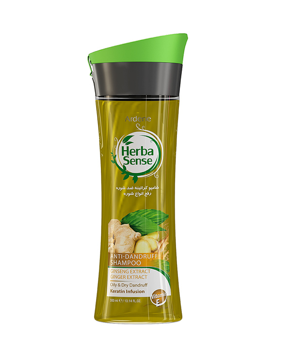 شامپو کراتینه ضد شوره هرباسنس Herbasense حجم 300 میلی‌لیتر|رنگ زرد-بانی مد