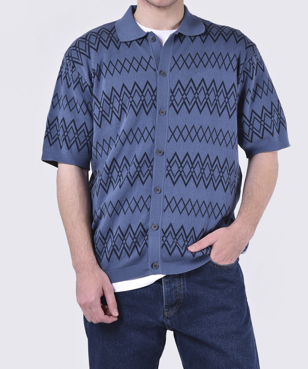 ژاکت بافت مردانه بادی اسپینر Body Spinner کد 7006|رنگ آبی-بانی مد