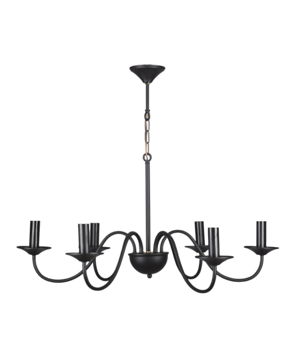 لوستر شش شعله چشمه نور کد C2800-6BK|رنگ نقره ای-بانی مد