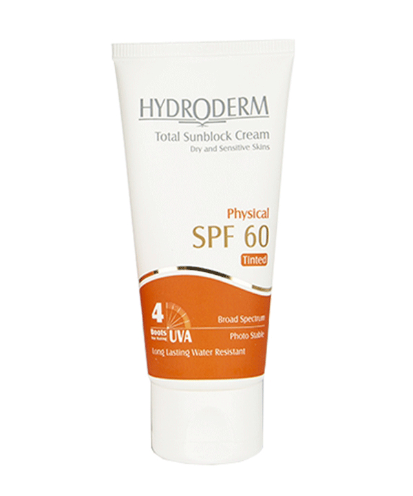 کرم ضد آفتاب SPF60 رنگی فیزیکال هیدرودرم Hydroderm Physical حجم 50 گرم|رنگ رنگی-بانی مد