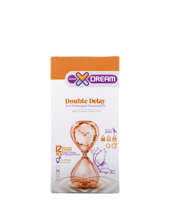کاندوم تاخیری مضاعف خاردار ایکس دریم XDream مدل Double Delay بسته 12 عددی|رنگ نارنجی-بانی مد