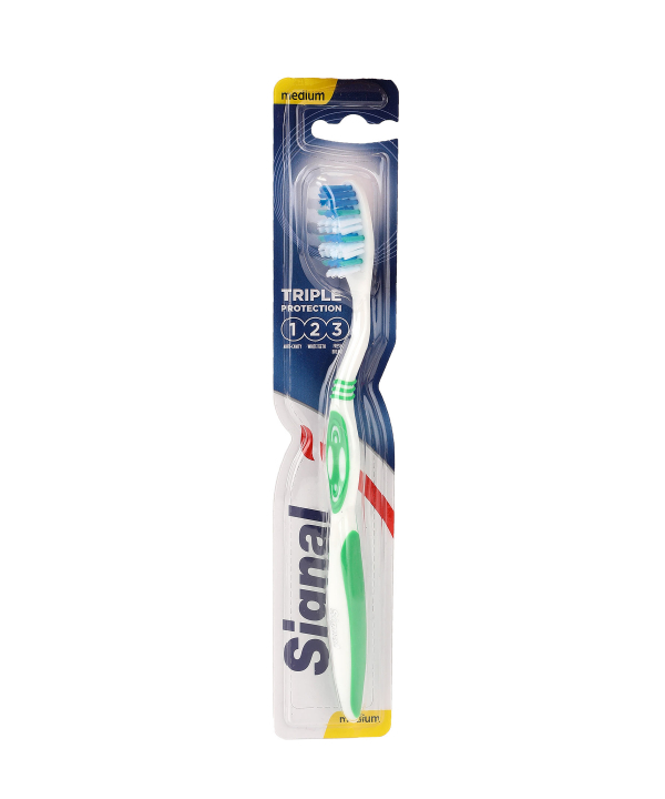 مسواک با برس متوسط سیگنال Signal مدل Triple Protection|رنگ رنگی-بانی مد